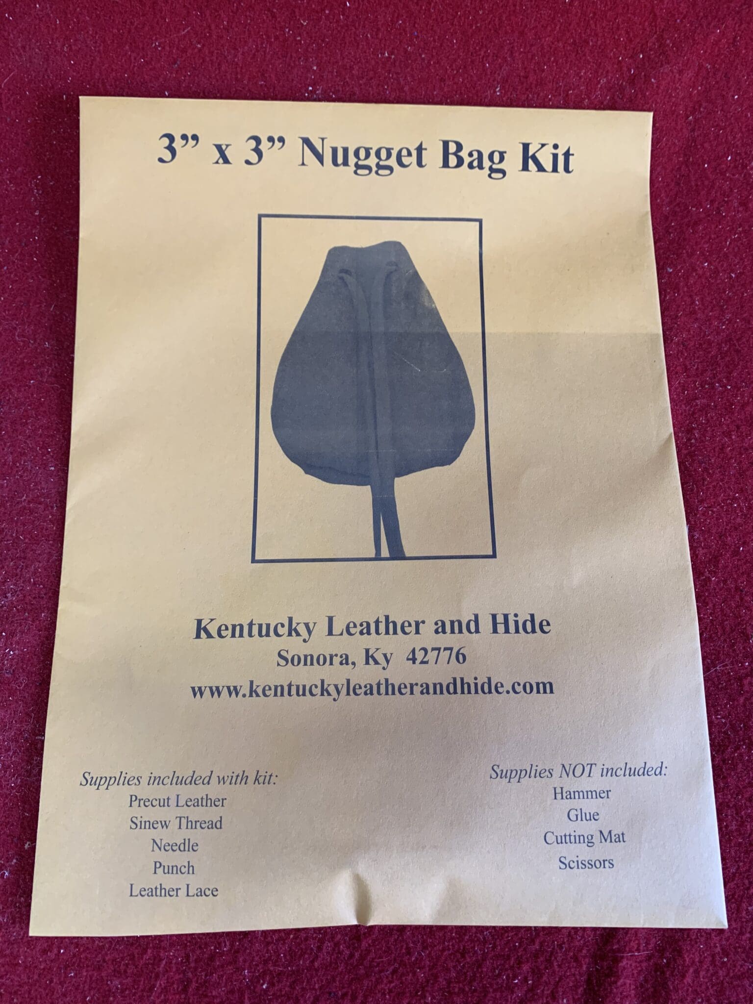 3" x 3" Nugget Bag Kit - Kentucky Leather and Hides